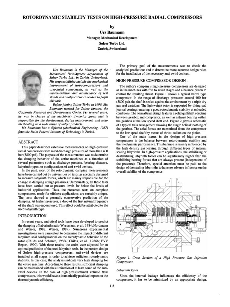 High-Pressure Compressor Stability Tests | PDF | Gas Technologies ...