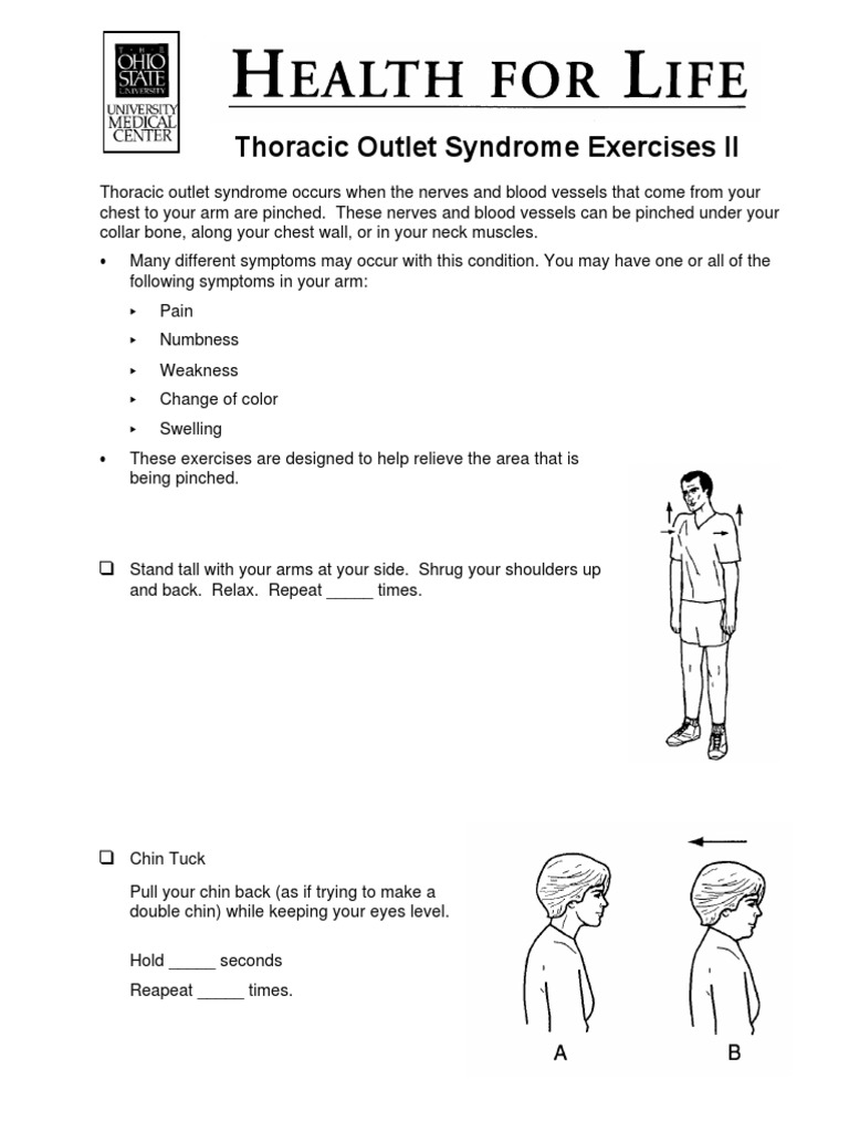 Thoracic Outlet Syndrome Exercises II | Download Free PDF | Thorax | Arm