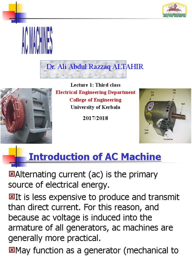 Introduction to AC Machines Lecture | PDF