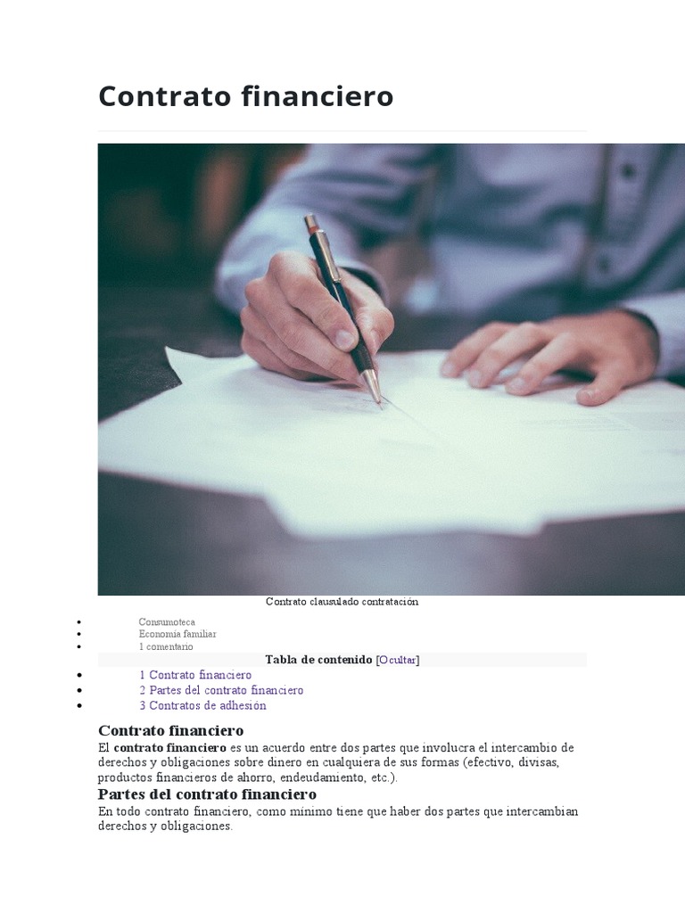 Contrato Financiero | PDF