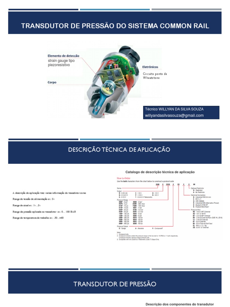 Transdutores de Pressão Do Sistema Common Rail | PDF | Eletromagnetismo ...