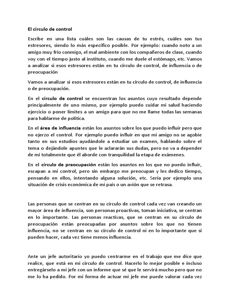 El Circulo de Control | PDF | La naturaleza humana | Science