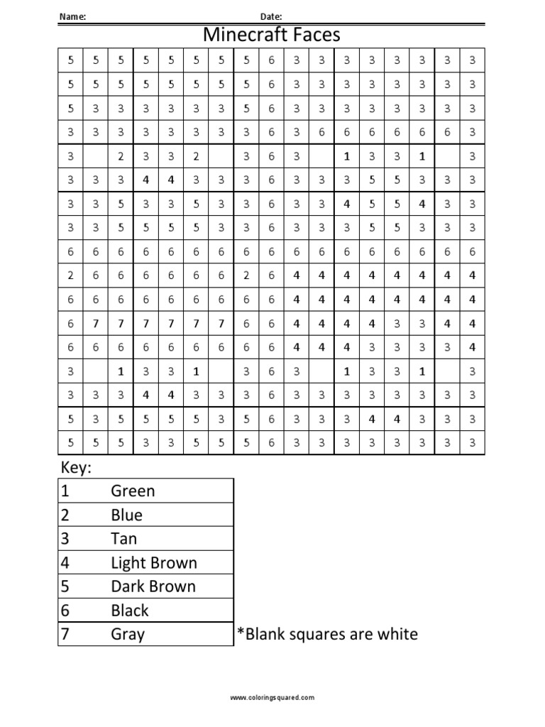 17CN Minecraft Faces Coloring Pages | PDF