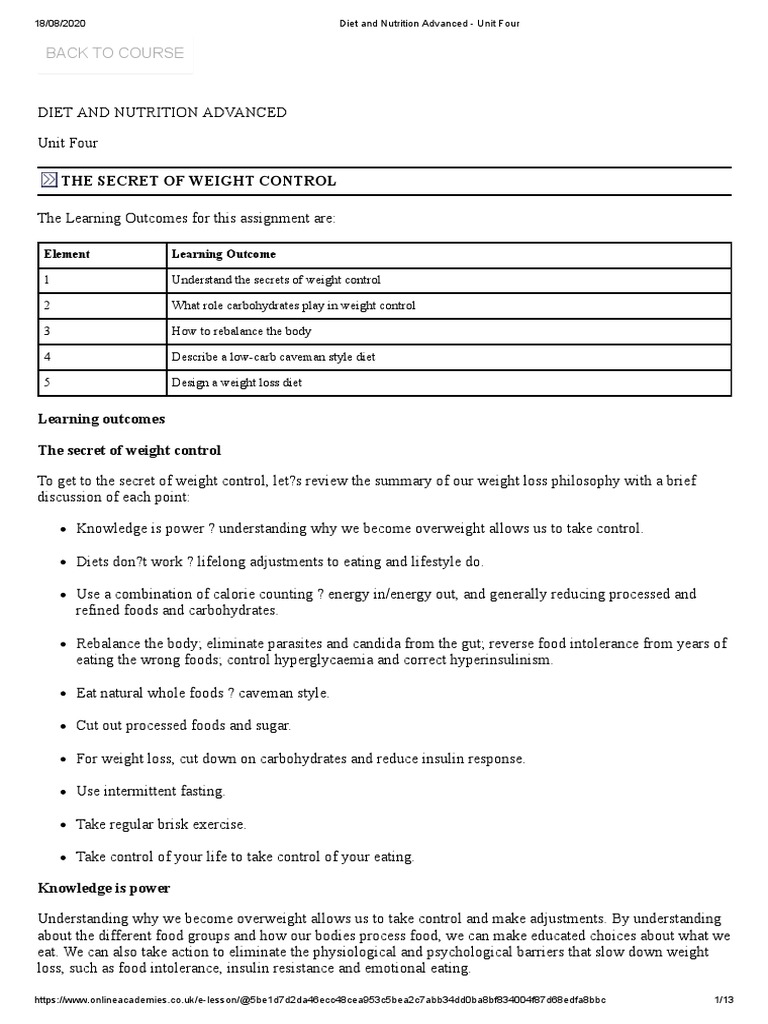 Secrets of Effective Weight Control | PDF | Dieting | Weight Loss