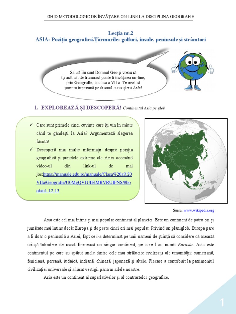 RED VII Asia-Pozitie Geografica | PDF