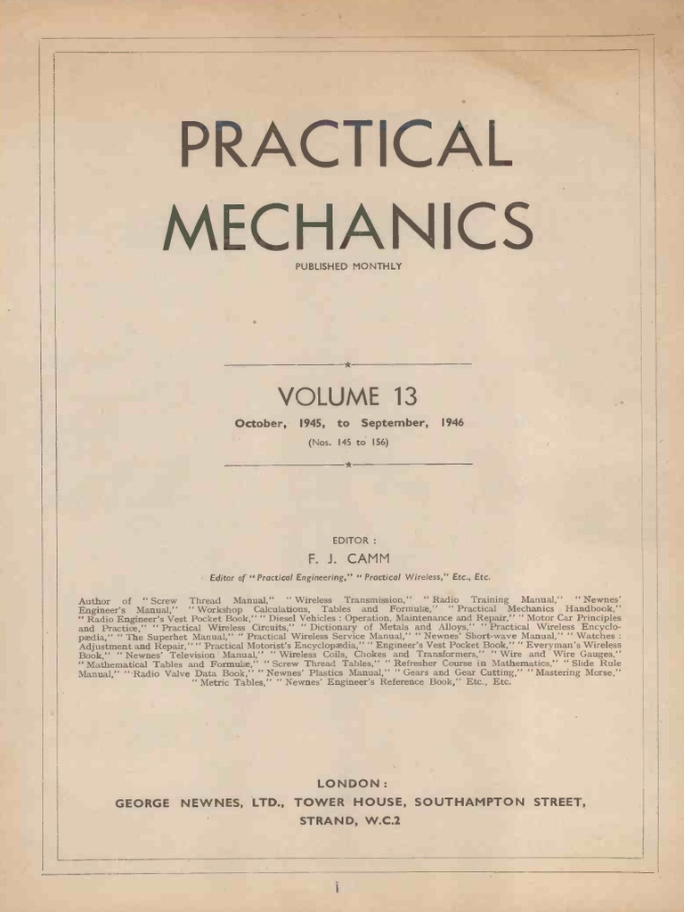 Practical Mechanics Volume 13 Index | PDF | Air Conditioning | Engines