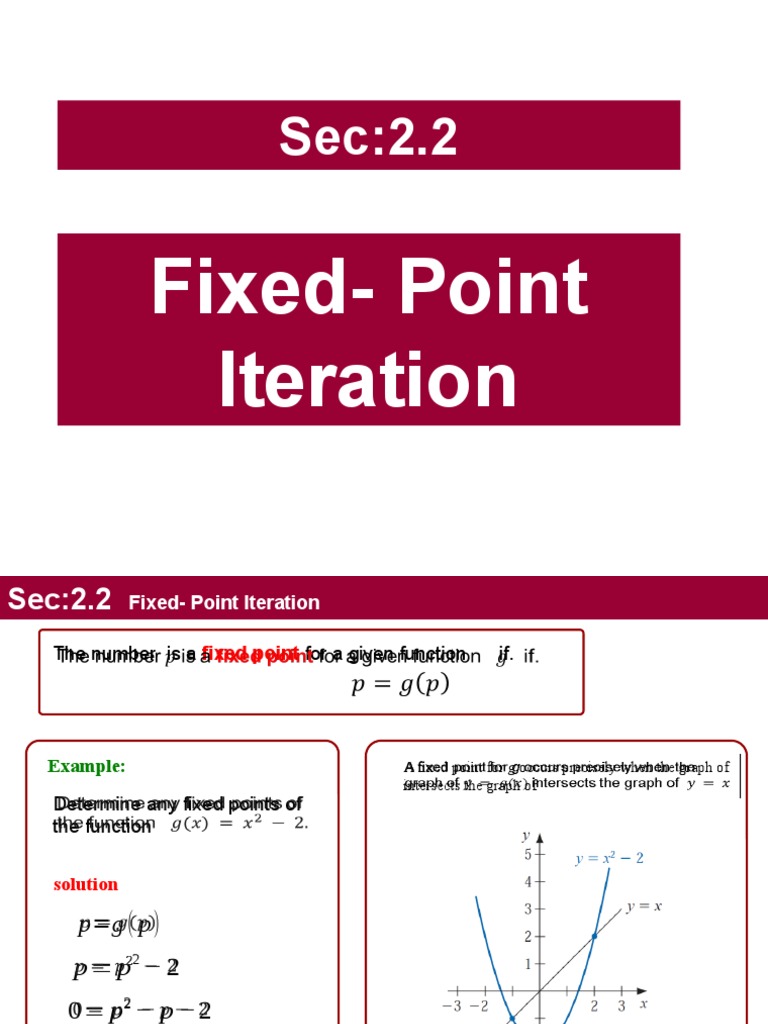 2.2 Fixed Point Iteration | PDF | Slope | Function (Mathematics)