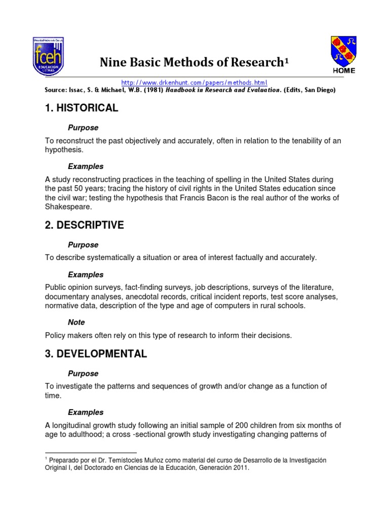 Nine Basic Methods of Research | PDF | Experiment | Causality