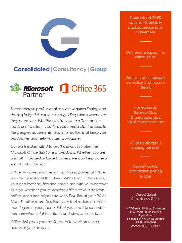 CCG Office 365 Overview | PDF | Microsoft Office | Office 365