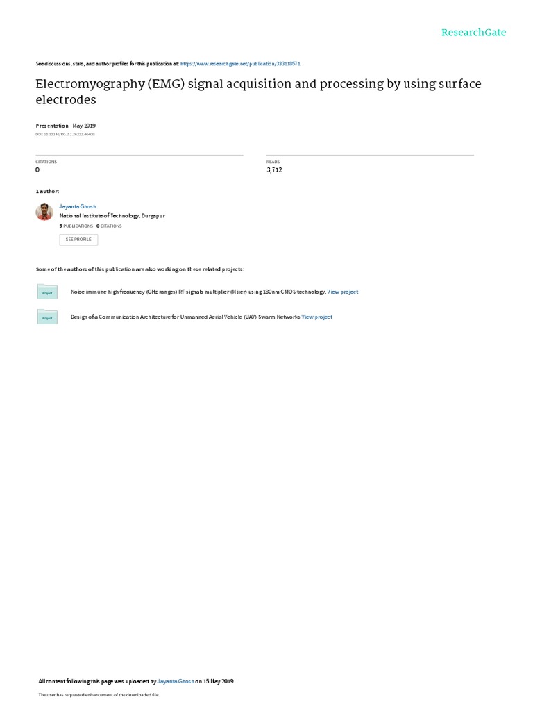 Electromyography (EMG) Signal Acquisition and Processing by Using ...
