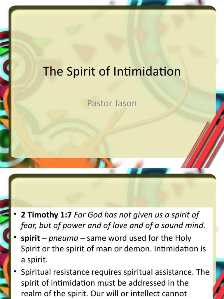 The Spirit of Intimidation | PDF | Samuel | Books Of Samuel