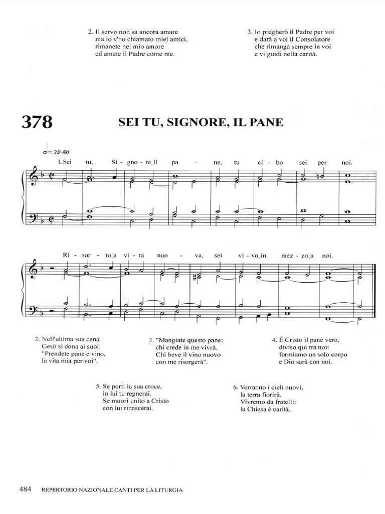 Sei Tu Signore Il Pane | PDF