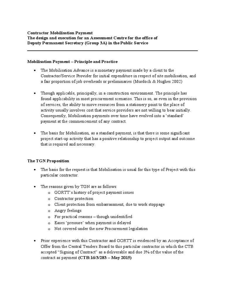 Contractor Mobilisation Insights | PDF | Government | Justice