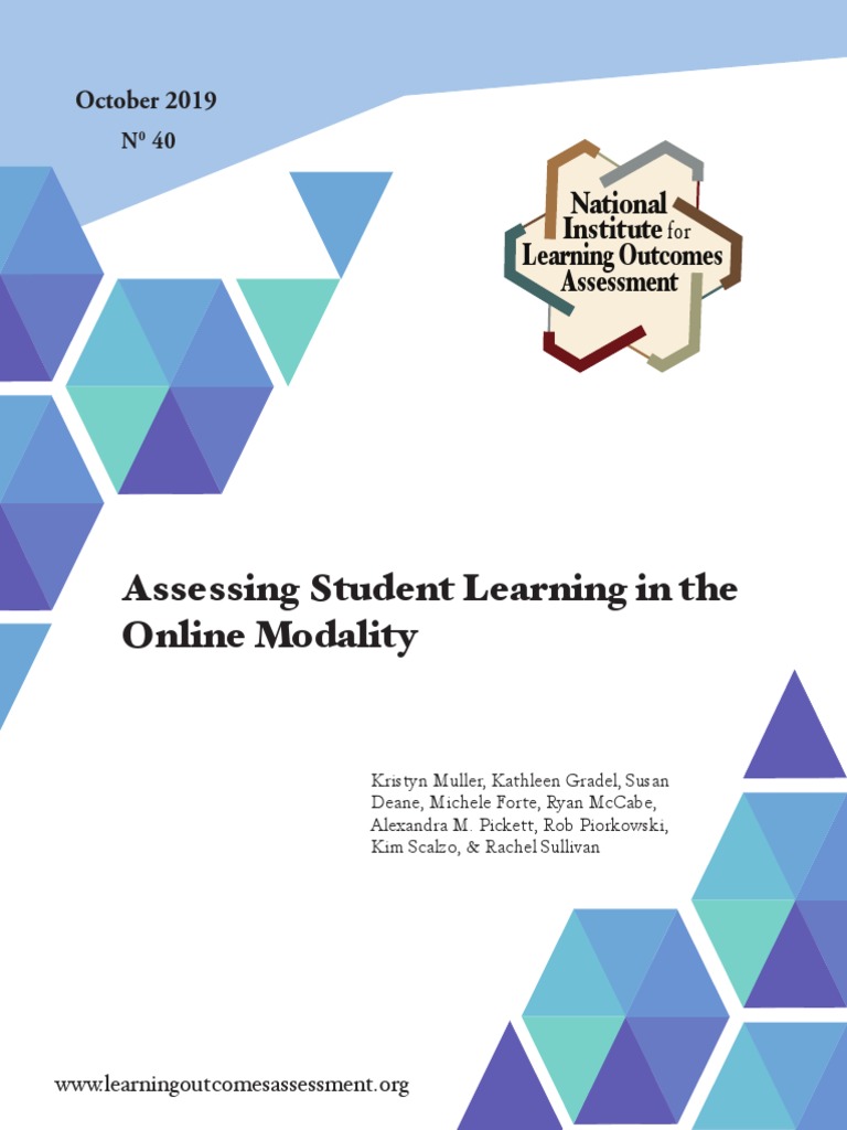 Assessing Student Learning in The Online Modality | PDF | Educational ...