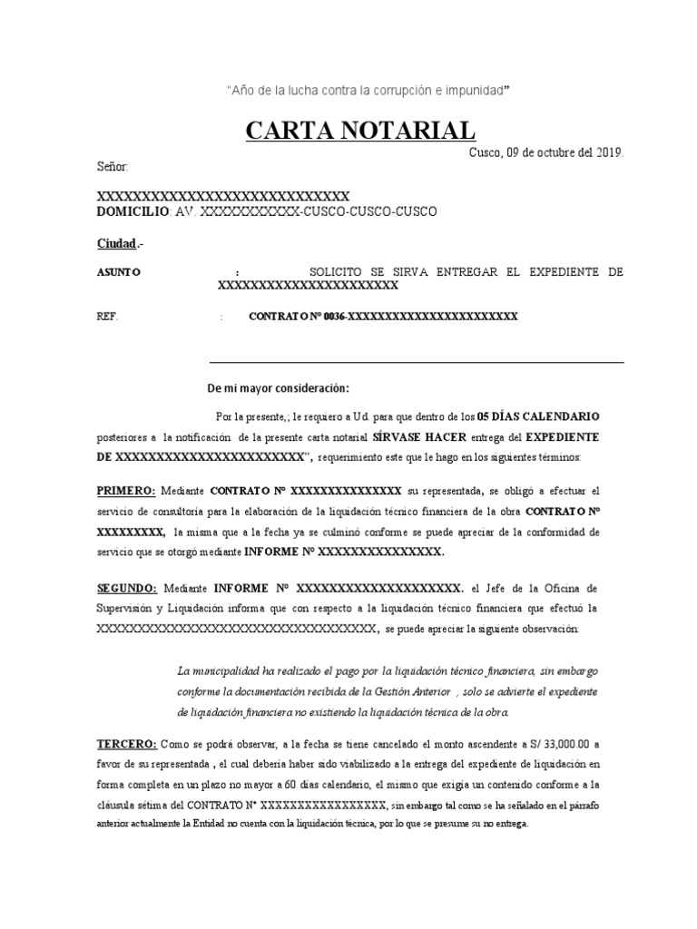 Carta Notarial | PDF | Gobierno | Business