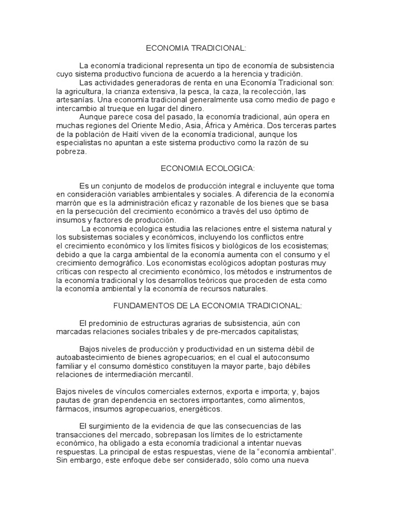 Economia Tradicional | PDF | Ciencias económicas | Crecimiento económico