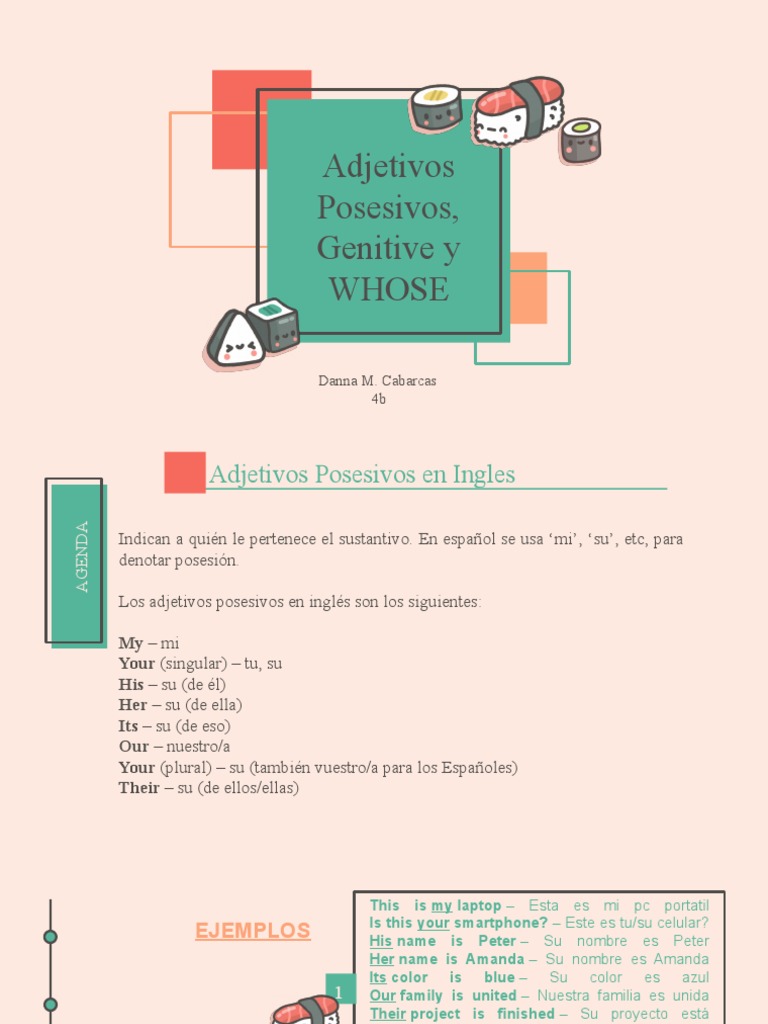 Adjetivos Posesivos y Genitivo en Inglés | PDF | Adjetivo | Sustantivo