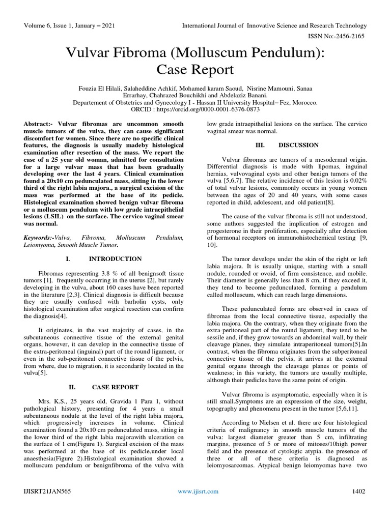 Vulvar Fibroma: Case Study and Insights | PDF | Labia | Neoplasms