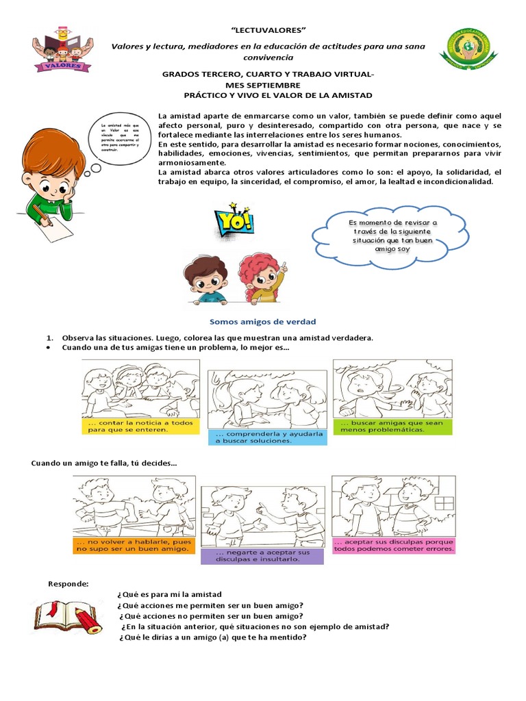 Valor de la Amistad en la Educación Infantil | PDF | Amistad | Amor