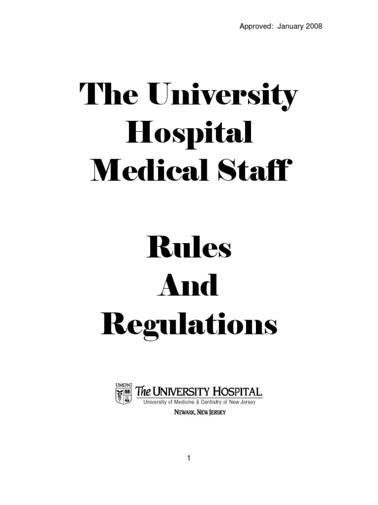 University Hospital Medical Staff Regulations | PDF | Medical Record ...