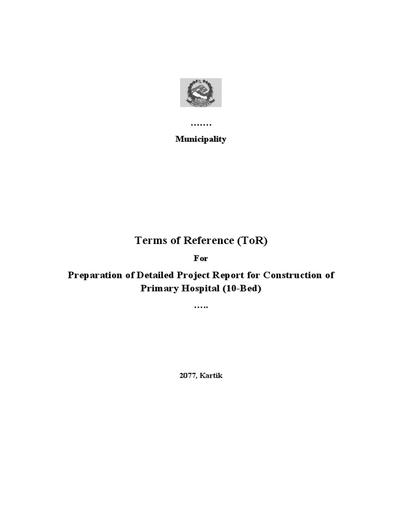 ToR Procurement of Services 10 Bedded Hospital DPR | PDF