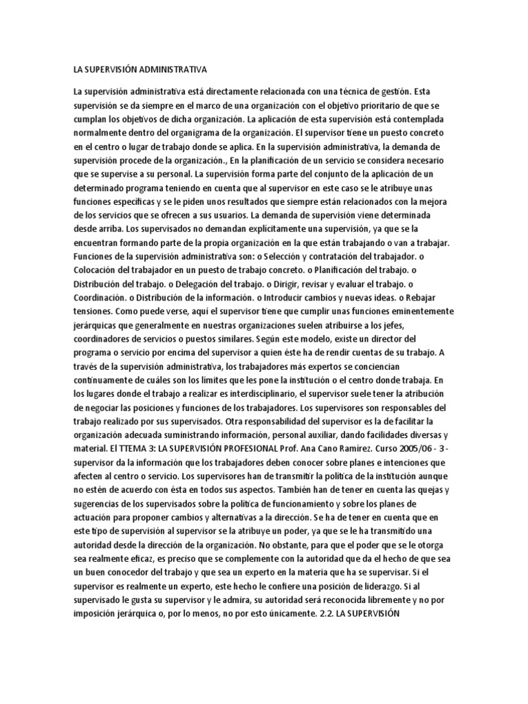 La Supervisión Administrativa | Descargar gratis PDF | Empresas ...