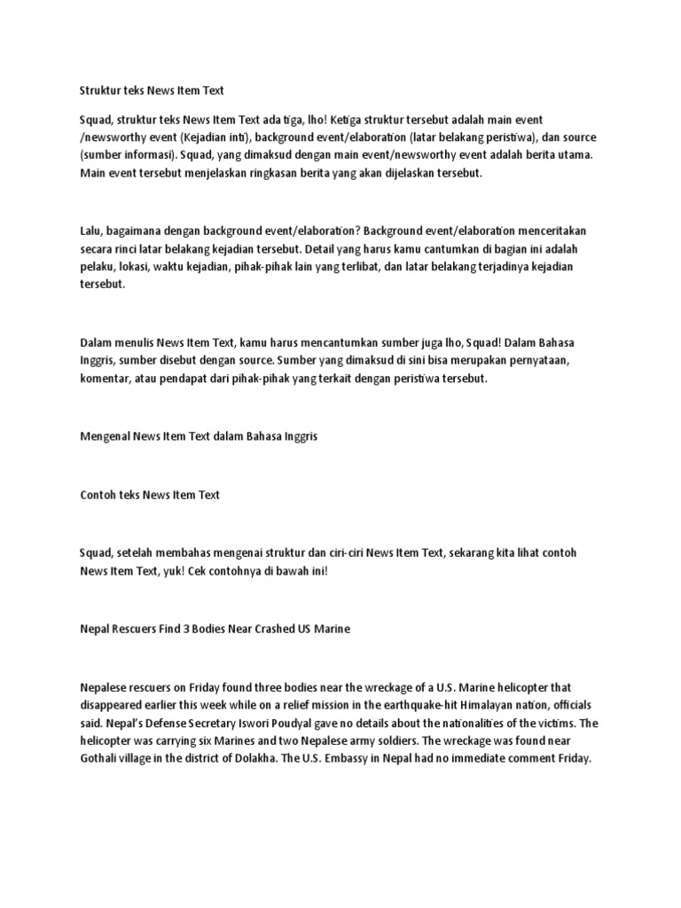 Struktur Teks News Item Text | PDF | Medical Error | Tobacco Smoking