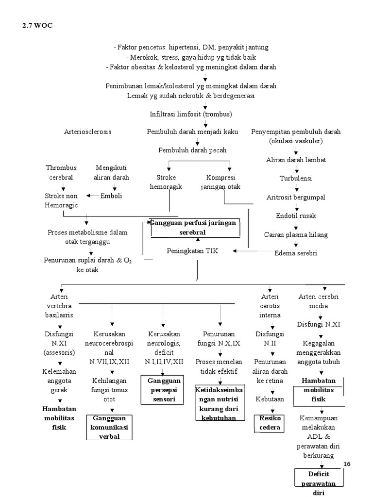 2.7 WOC: Faktor Penyebab dan Proses Stroke | PDF