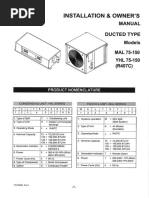 York Split Duct Air Conditioner Specs | PDF