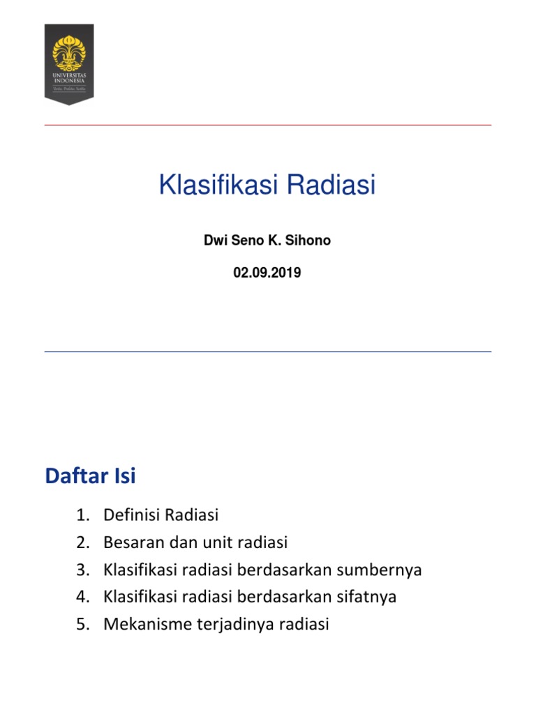 Klasifikasi dan Sifat Radiasi | PDF