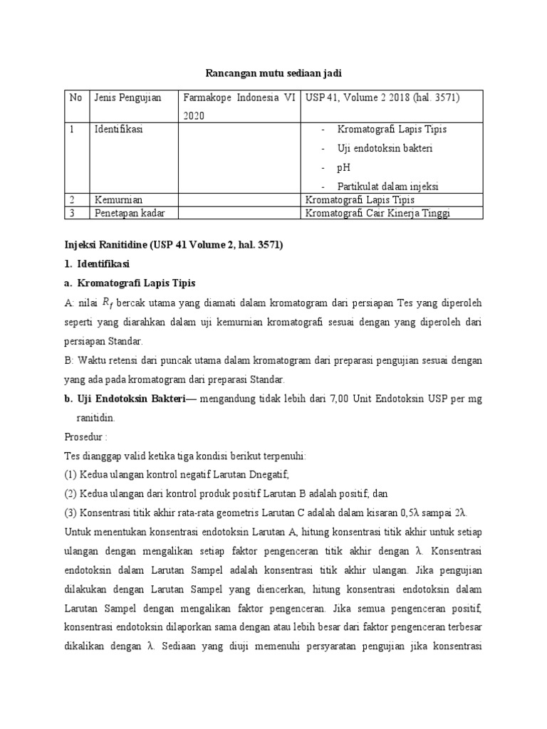 Ranitidin Injeksi | PDF