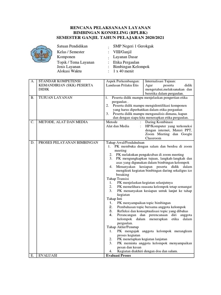Contoh RPL Bimbingan | PDF