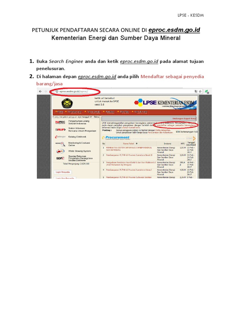 Tutorial Pendaftaran Lpse | PDF