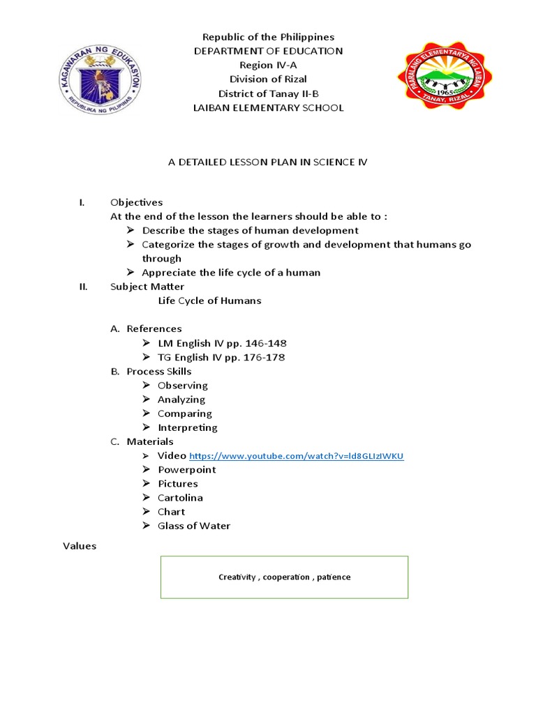 A Detailed Lesson Plan in Science IV | PDF | Childhood | Adolescence