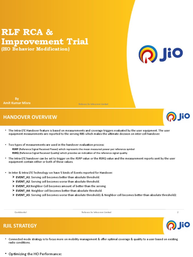 RLF RCA & Improvement Trial | PDF | Lte (Telecommunication ...
