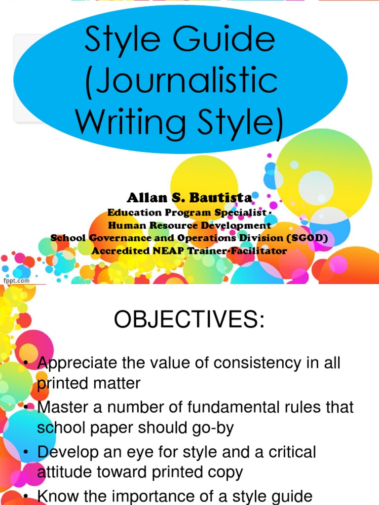 Style Guide (Journalistic Writing Style) : Allan S. Bautista | PDF ...