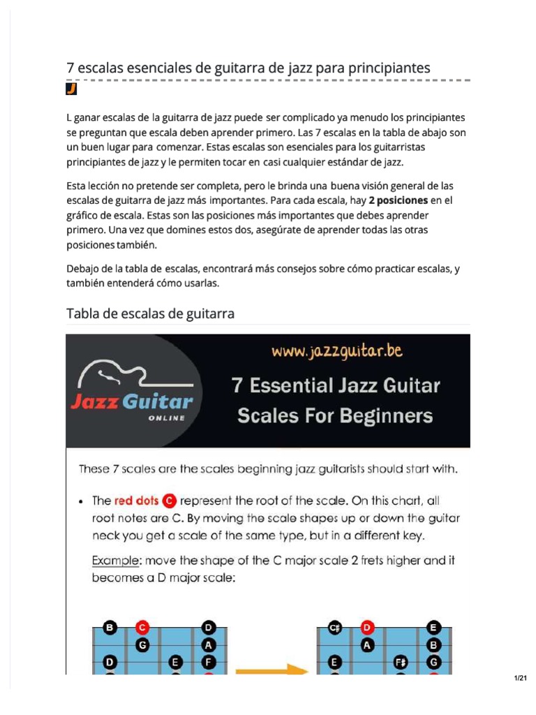7 Essential Jazz Guitar Scales For Beginners | PDF | Escala (música ...