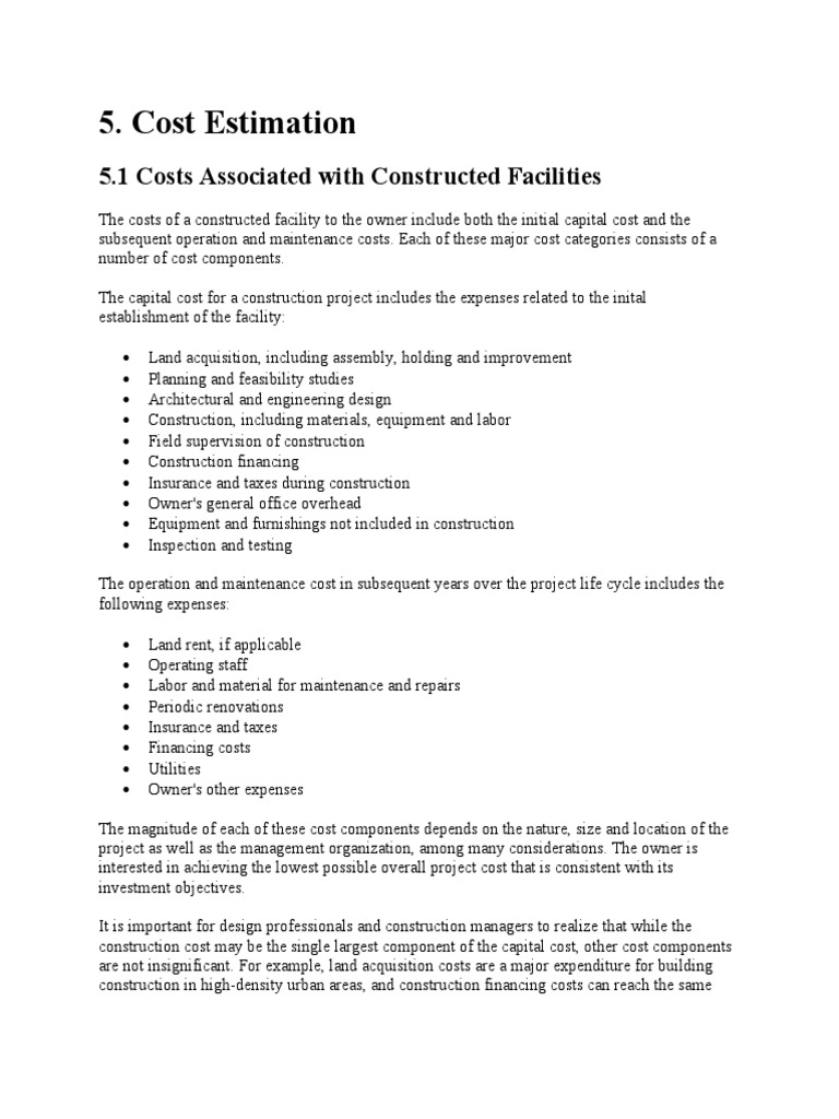Chapter 5 - Cost Estimation | PDF | Production Function | Economies Of ...