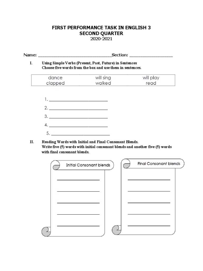 First Performance Task in English 3 | PDF