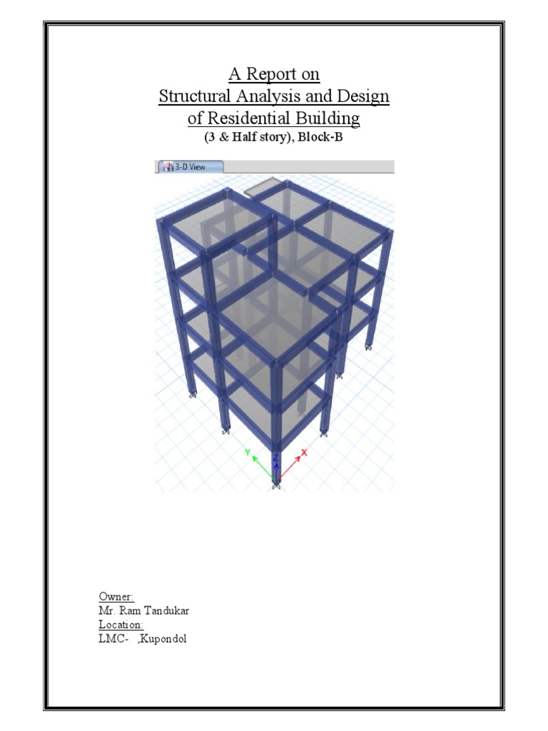 A Report On Structural Analysis and Design of Residential Building ...