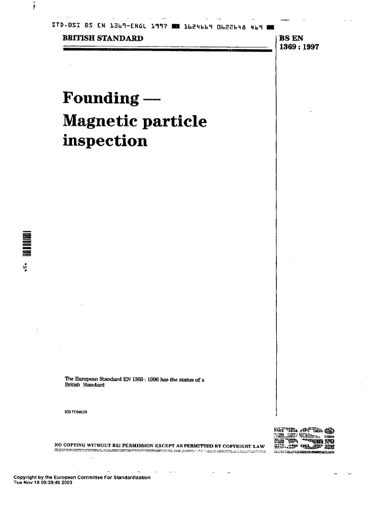 BS en 1369-1997 | PDF