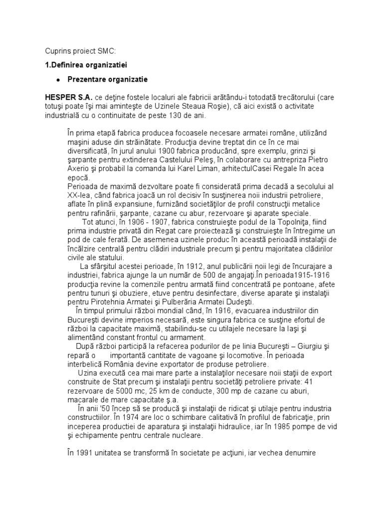 NOTITE Proiect SMC 1 | PDF