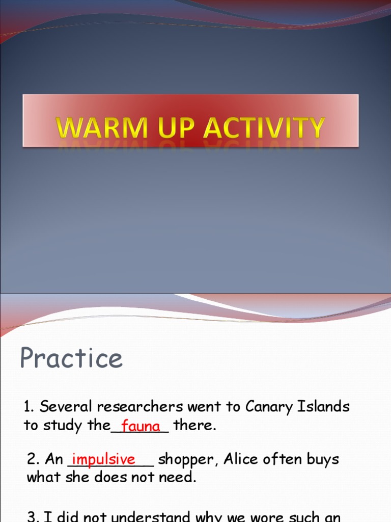 Warm Up Activity2 | PDF | Language Arts & Discipline