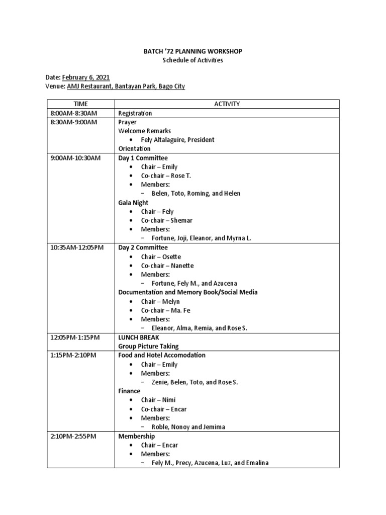 Batch '72 Planning Workshop | PDF | Computing | Computing And ...