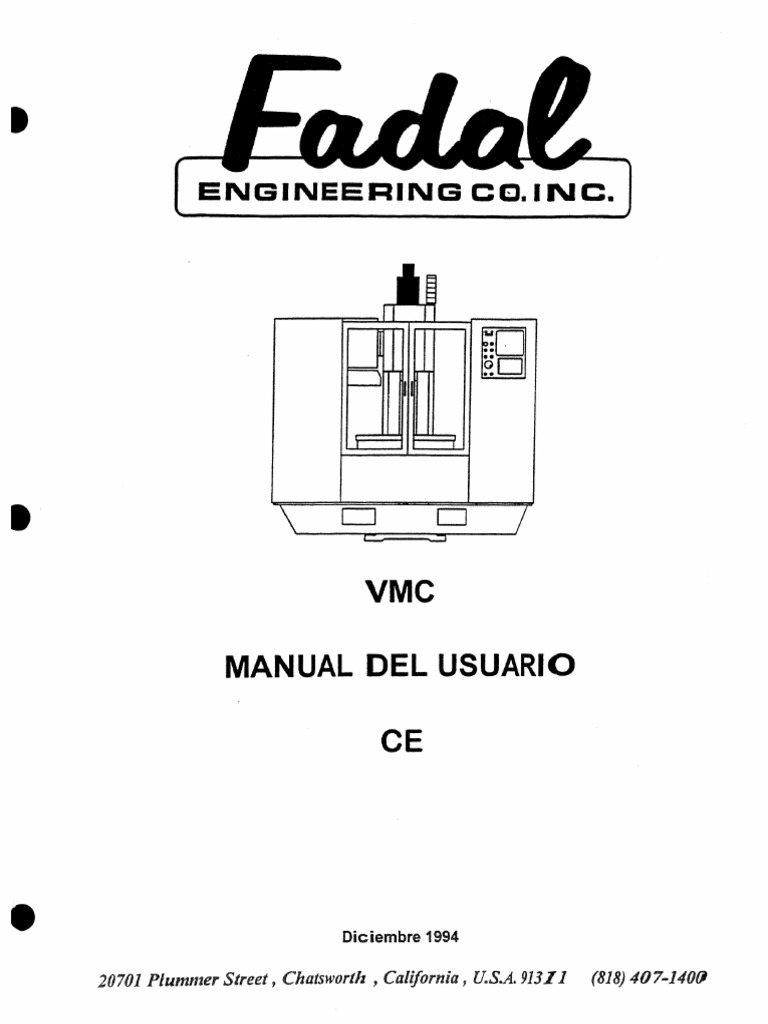 Fadal-Manual Del Usuario | PDF