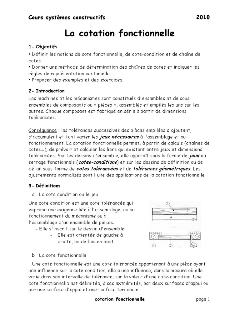 Introduction à la cotation fonctionnelle | PDF | Enseignement des ...