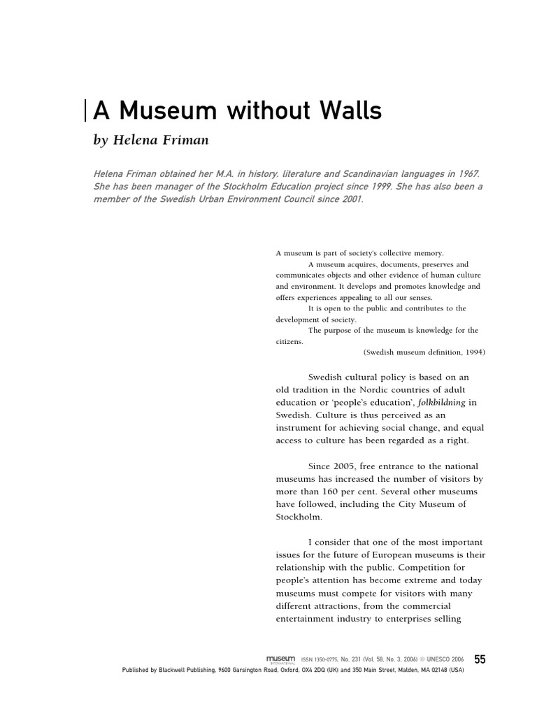 A Museum Without Walls | PDF | Museum | Stockholm