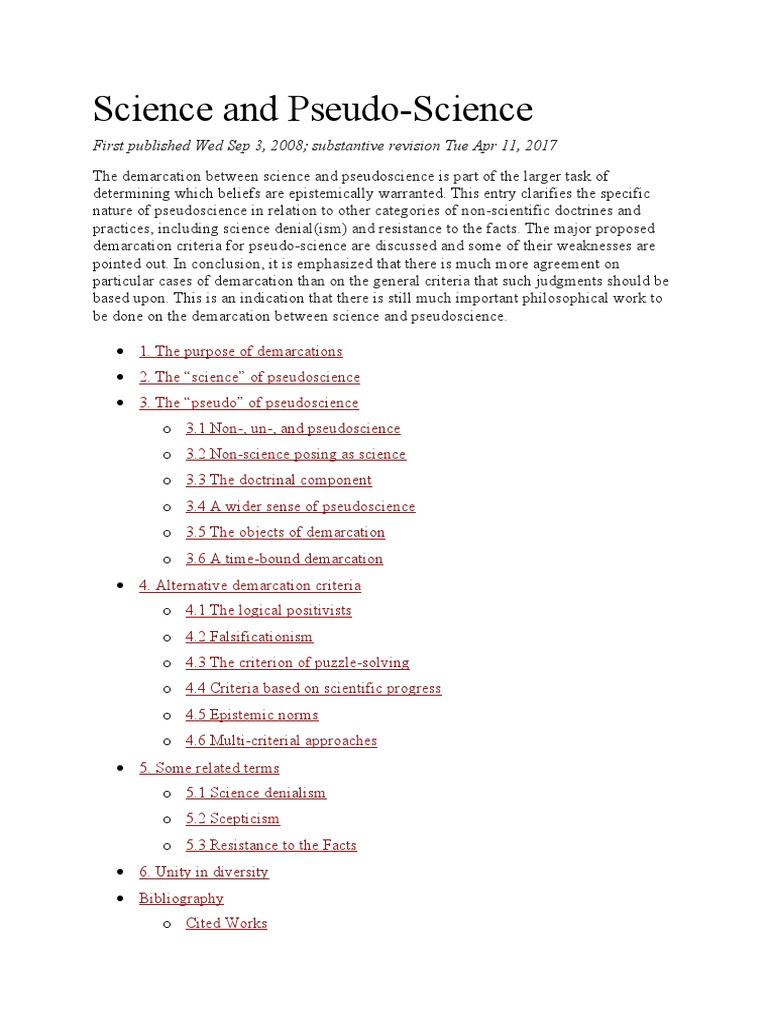 Distinguishing Science from Pseudoscience: A Philosophical Analysis of ...