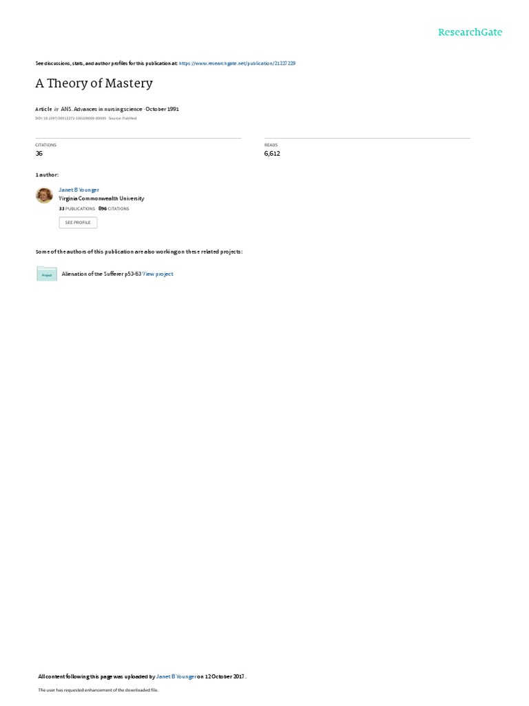 A Theory of Mastery | PDF