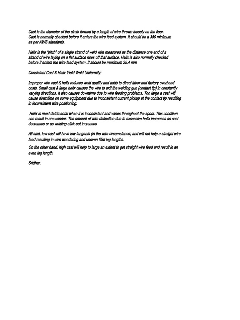 Cast & Helix 0F Wire. | PDF | Technology & Engineering